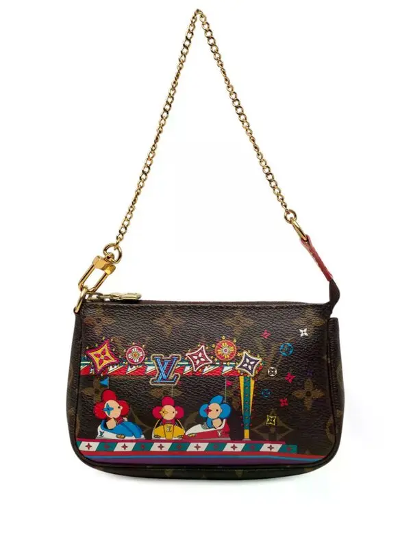 LOUIS VUITTON 2020 Monogram Vivienne Christmas Mini Pochette Accessoires Shoulder Bag - Brown