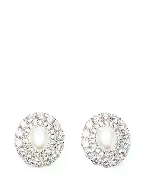 SELF-PORTRAIT Pearl And Crystal Earrings