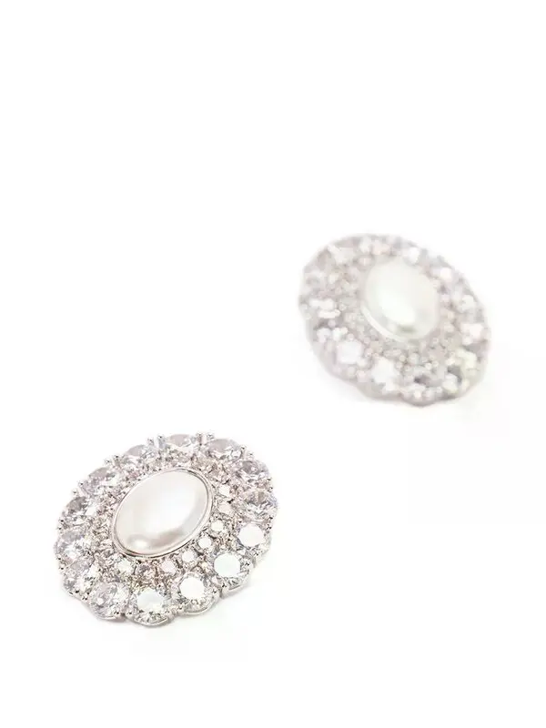 SELF-PORTRAIT Pearl And Crystal Earrings