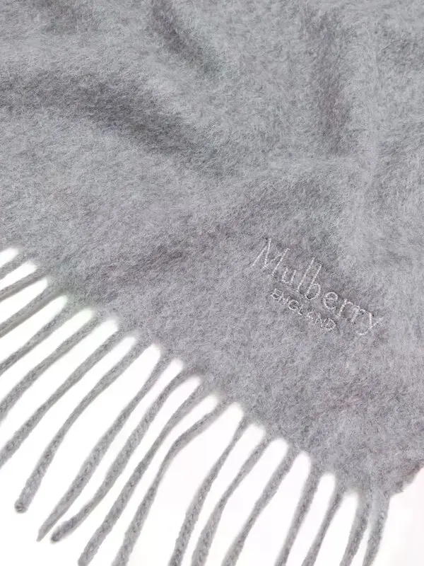 Mulberry Cashmere Fringed Scarf