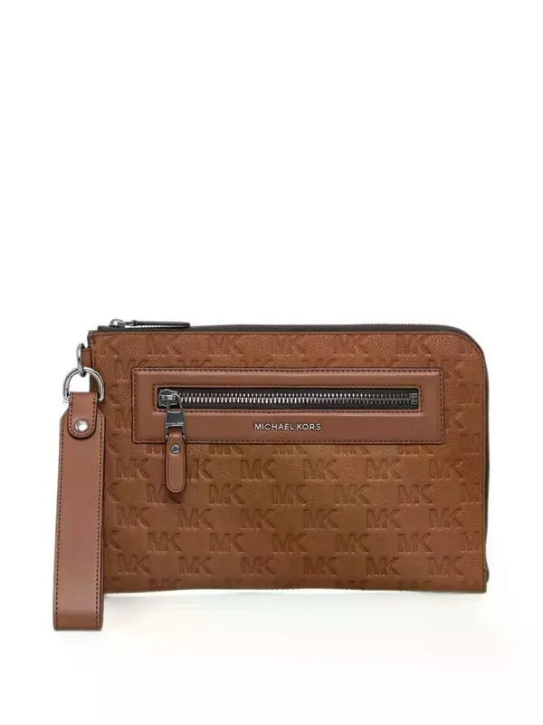 Michael Kors Logo-embossed Leather Wash Bag