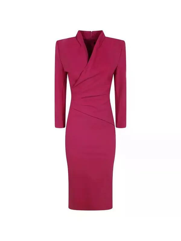 Chiara Boni La Petite Robe Demei Ruched Long-sleeve Midi Dress - Pink