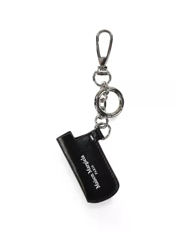 MAISON MARGIELA Logo-print Leather Lighter Case Keyring - Black