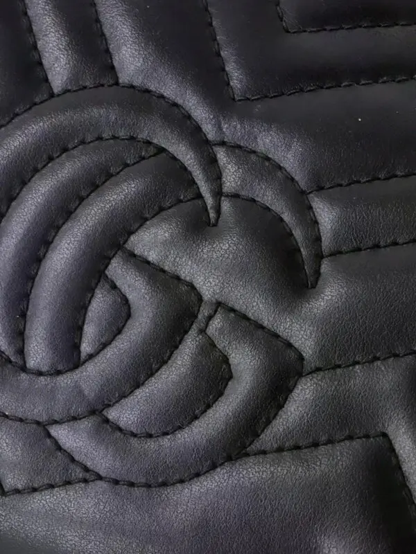 Gucci Gg Marmont Chain Wallet Matelasse Leather Mini Crossbody Bag - Black