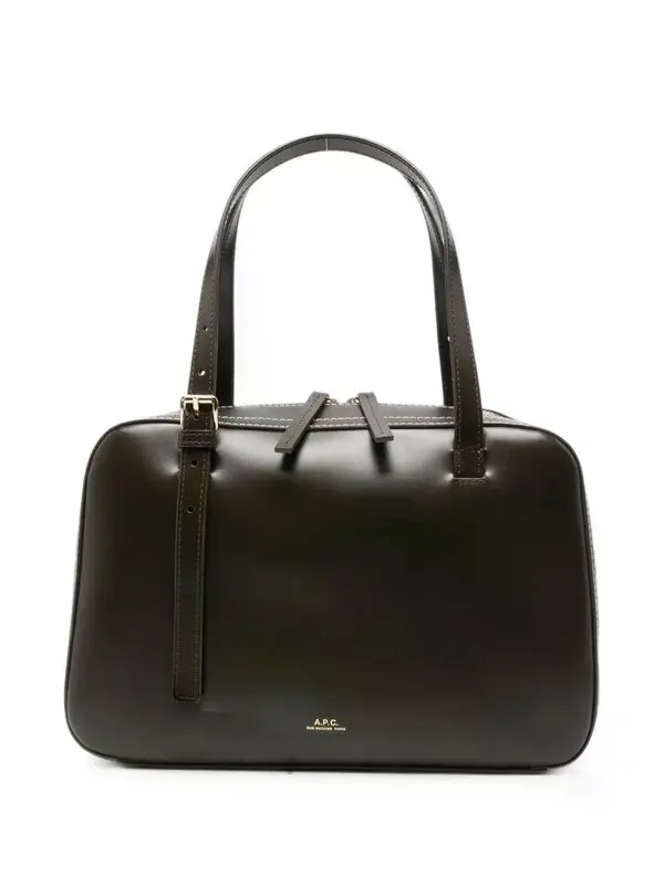 A.p.c. Contrast-stitch Leather Shoulder Bag - Brown