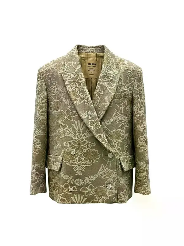 UMA WANG Crossword Jacquard Double-breasted Blazer