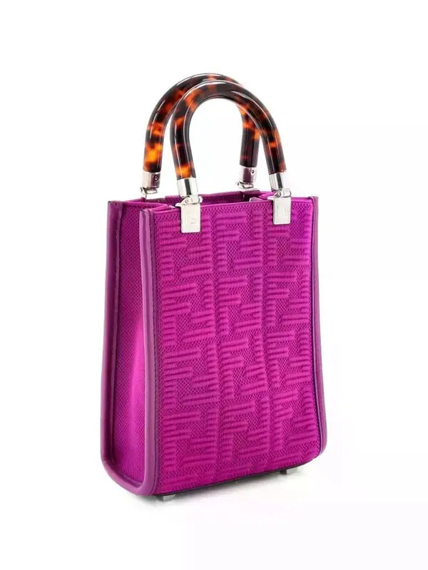 Fendi Sunshine Shopper Zucca Technical Mesh Mini Tote Bag