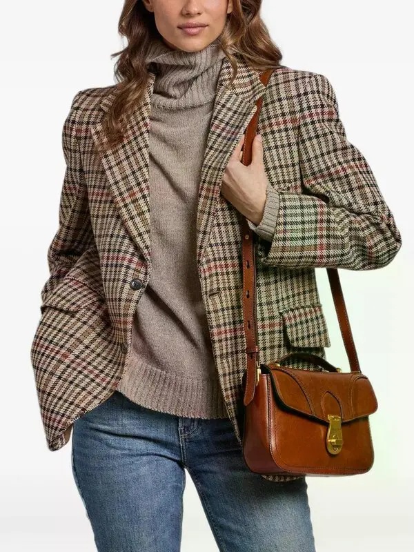 THE BRIDGE Mia Twist-lock Leather Tote Bag - Brown