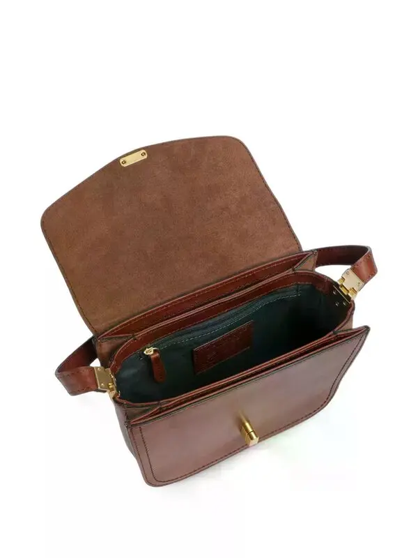 THE BRIDGE Mia Twist-lock Leather Shoulder Bag