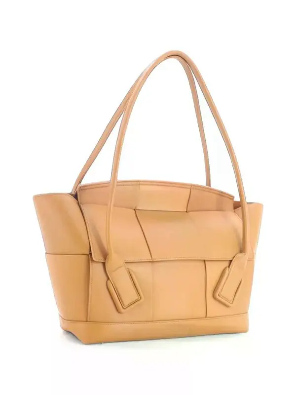 Bottega Veneta Arco Bag Maxi Intrecciato Leather Medium Shoulder Bag - Brown