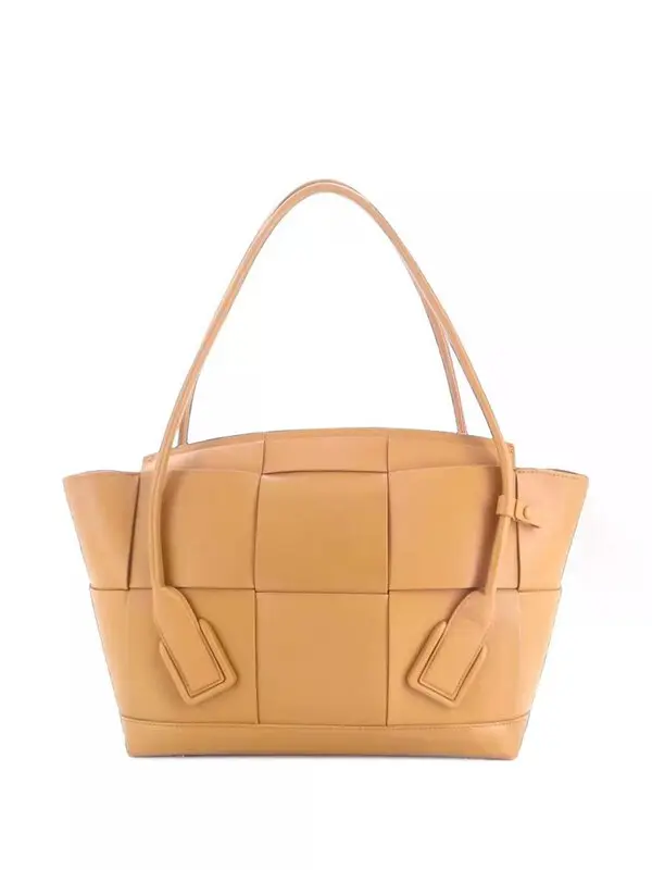 Bottega Veneta Arco Bag Maxi Intrecciato Leather Medium Shoulder Bag - Brown