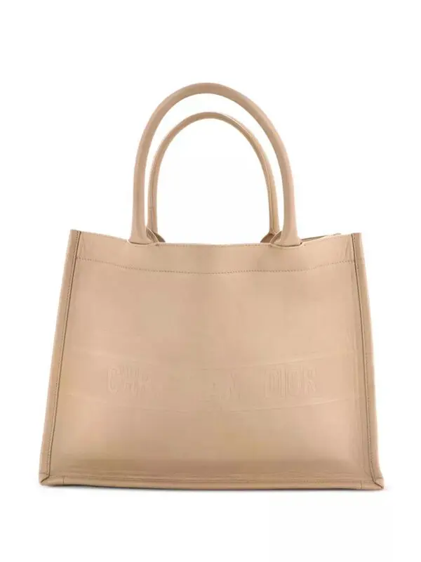 Dior Book Embossed Leather Medium Tote Bag - Neutrals