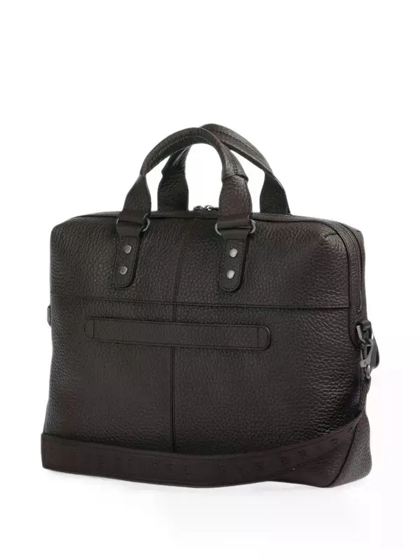 THE BRIDGE Manfredi Cartella Grained Leather Laptop Bag