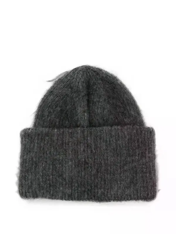 AMI Paris Logo-patch Mohair-blend Beanie Hat