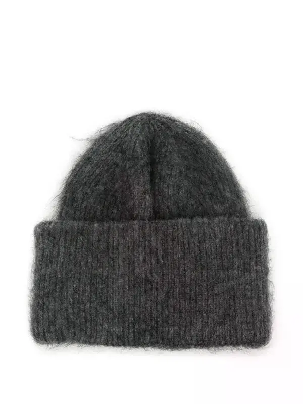 AMI Paris Logo-patch Mohair-blend Beanie Hat