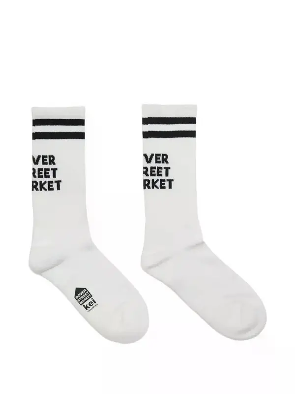 DOVER STREET MARKET Logo-intarsia Striped Socks