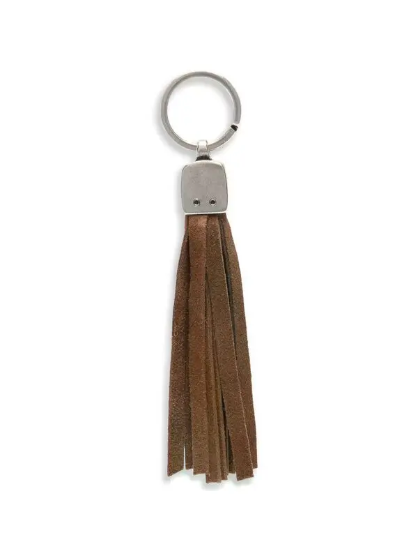 ERALDO Tasselled Turquoise Embellished Keyring - Brown