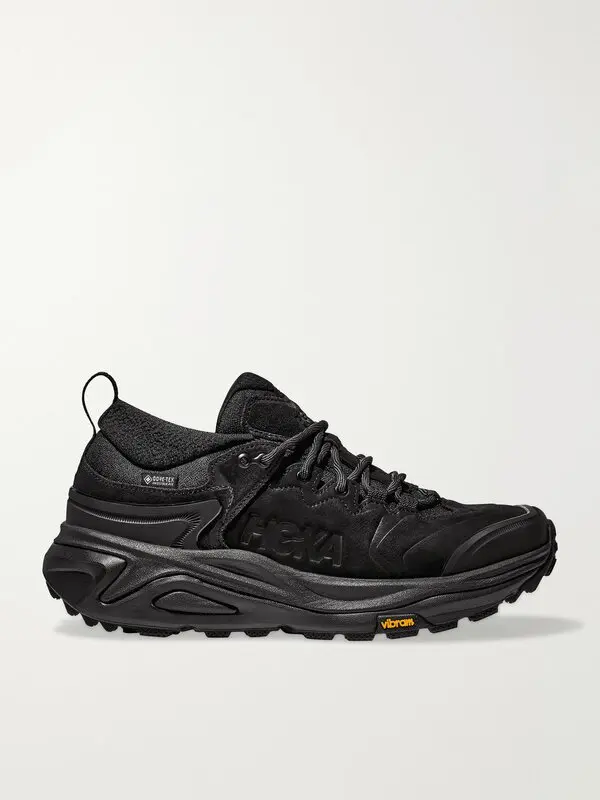 HOKA® Kaha 3 Gtx Rubber-trimmed Nubuck Sneakers - Black