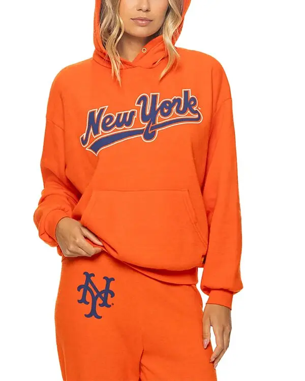 Aviator Nation New York Mets Graphic Hooded Sweatshirt - Orange