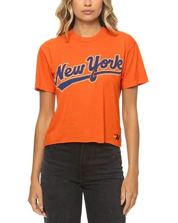 Aviator Nation Ny Mets 2026 Graphic Boyfriend Tee - Orange