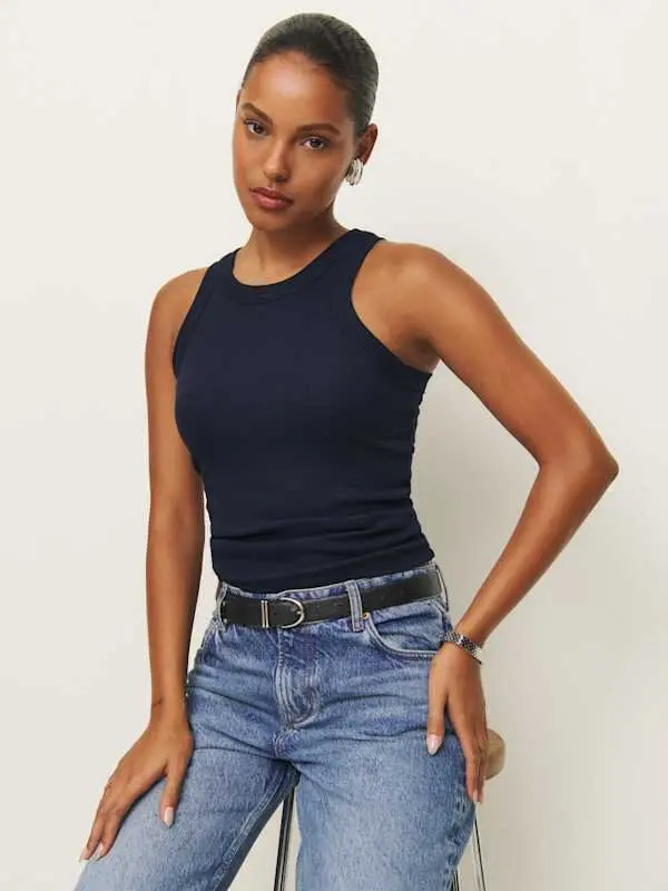 REFORMATION Tasha Tank Top - Blue