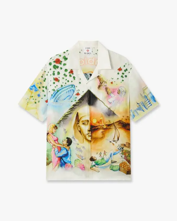 Casablanca Arts Egyptiens Short Sleeve Linen Shirt