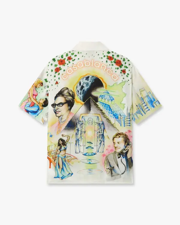 Casablanca Arts Egyptiens Short Sleeve Linen Shirt