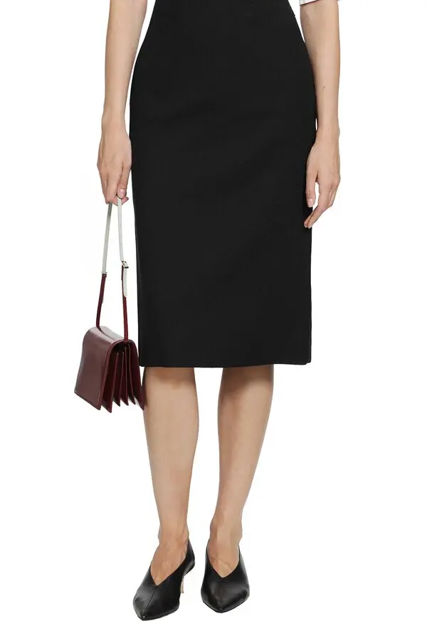 JIL SANDER Wool Sablé Skirt - Black