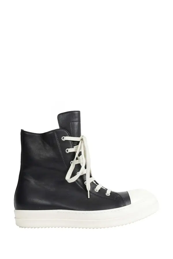 Rick Owens Temple High-top Leather Sneakers - Black