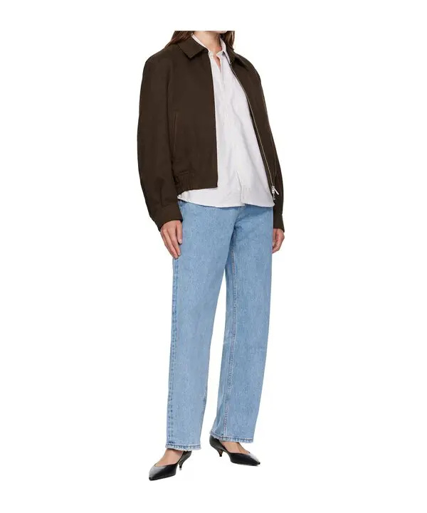 COOR Quilted Lapel Faux Suede Jacket