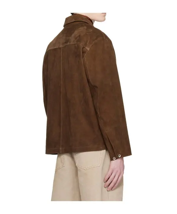 COOR Two-tone Button Suede Jacket