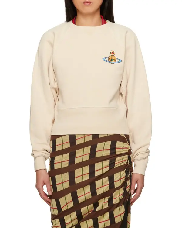 VIVIENNE WESTWOOD Orb Embroidered Cotton Sweatshirt