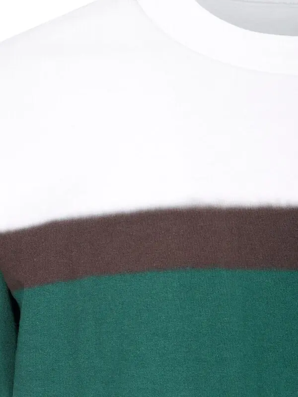 Sacai Chusen Dyed Striped Long Sleeved T-shirt