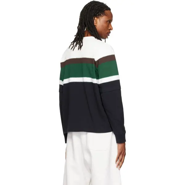 Sacai Chusen Dyed Striped Long Sleeved T-shirt