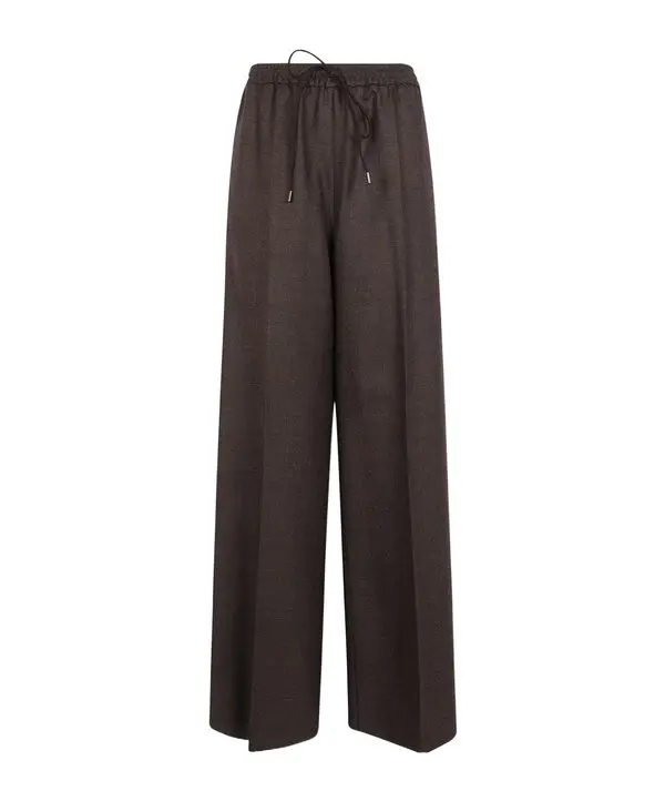 Max Mara Drawstring Waist Wide-leg Trousers - Grey