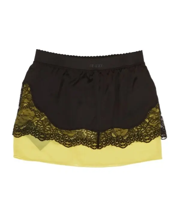 Attico Two-toned Lace-trim Mini Skirt - Black