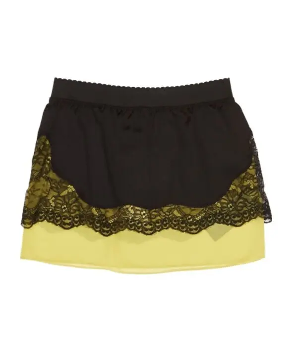Attico Two-toned Lace-trim Mini Skirt