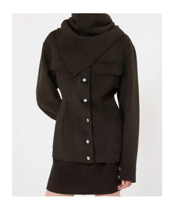 Sportmax Spxcalcio Shirt Collar Jacket - Chocolate