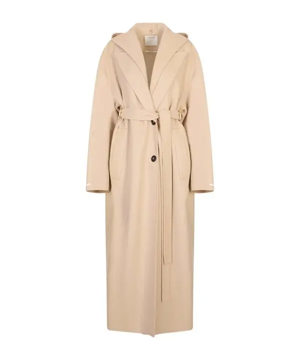 Sportmax Hooded Belted Wool Coat