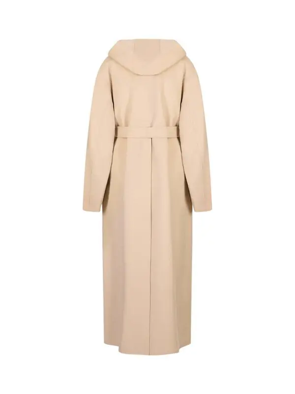 Sportmax Hooded Belted Wool Coat