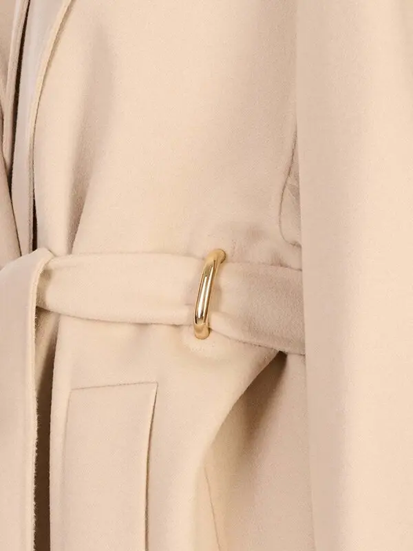 Sportmax Hooded Belted Wool Coat