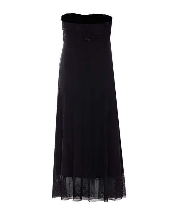 TWINSET Strapless Tulle Midi Dress