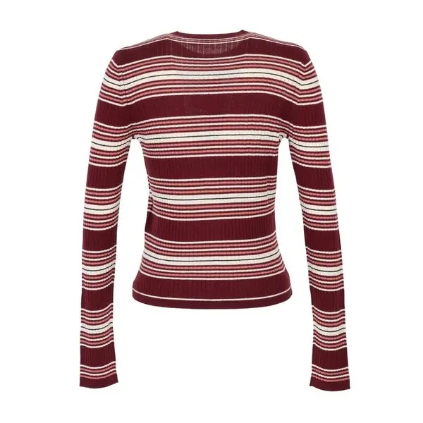 Max Mara Piombo Striped Ribbed-knit Cardigan