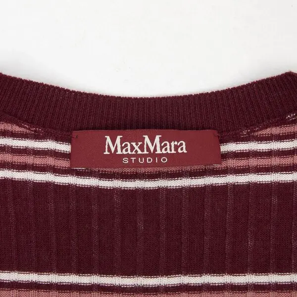Max Mara Piombo Striped Ribbed-knit Cardigan