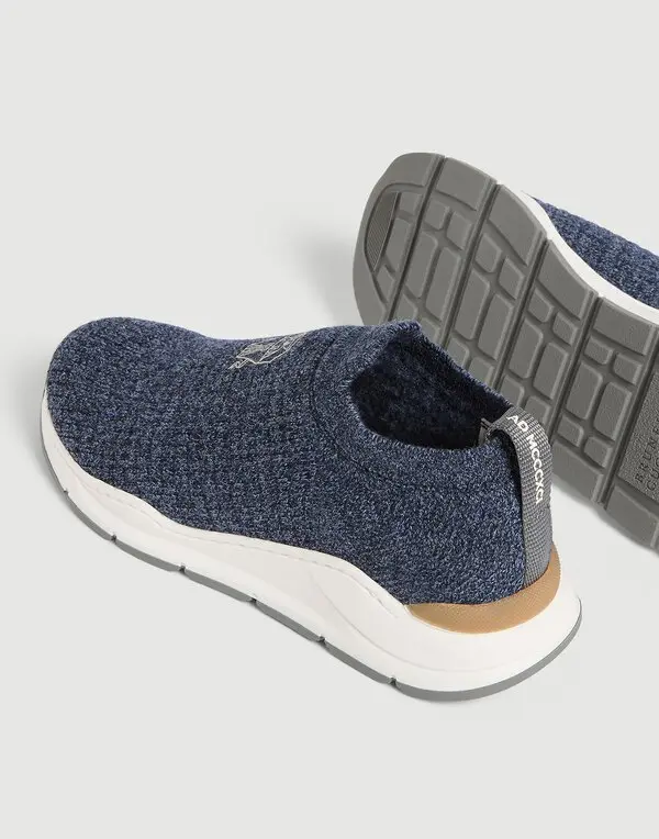 Brunello Cucinelli Techno Cotton Slip-on Runners With Logo