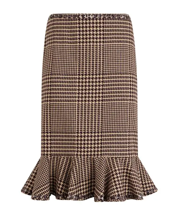 Giuseppe Di Morabito Houndstooth Ruffled Midi Skirt