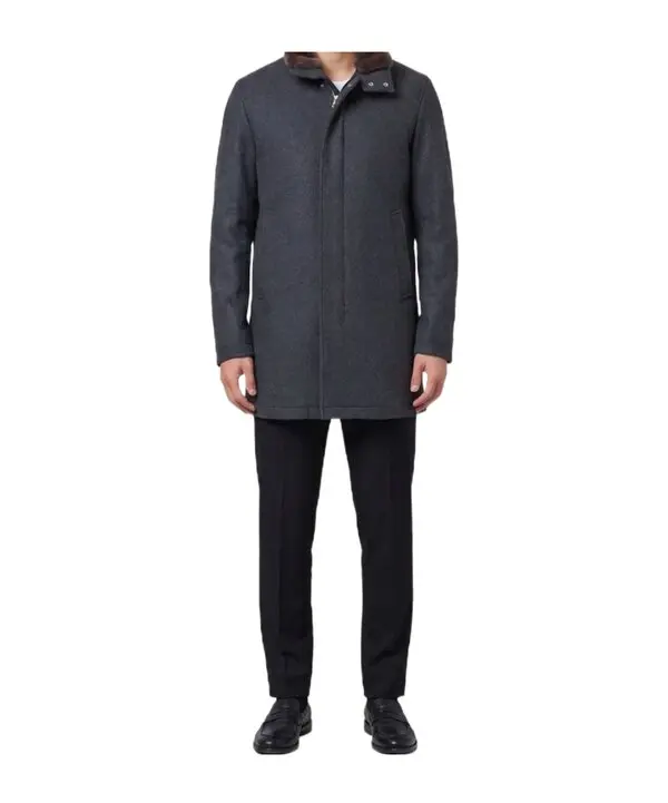 Herno Padded Jacket With Detachable Faux Fur Collar - Grey