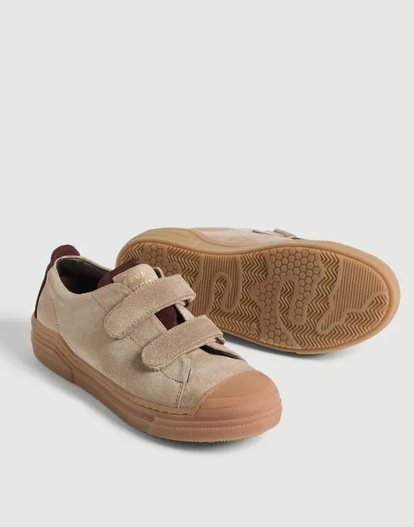 Brunello Cucinelli Washed Suede Sneakers With Straps