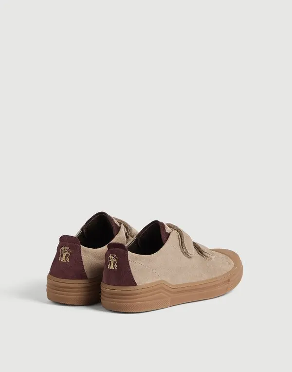 Brunello Cucinelli Washed Suede Sneakers With Straps