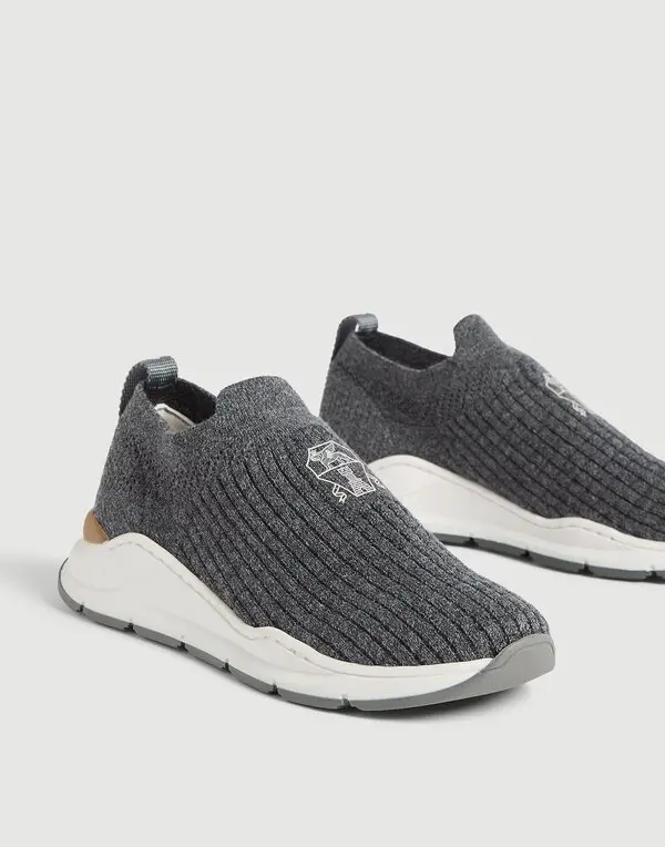Brunello Cucinelli Embroidered Logo Slip-on Sneakers